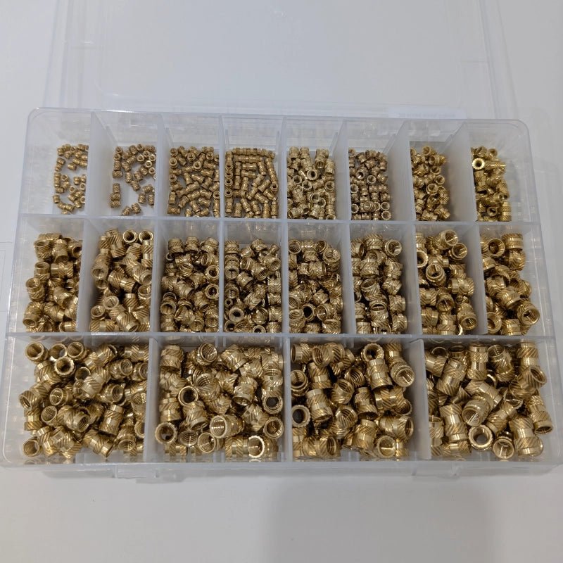 Brass Threaded Heat Set Inserts Kit M2/M3/M4/M5/M6 (1000pcs) – 3docity
